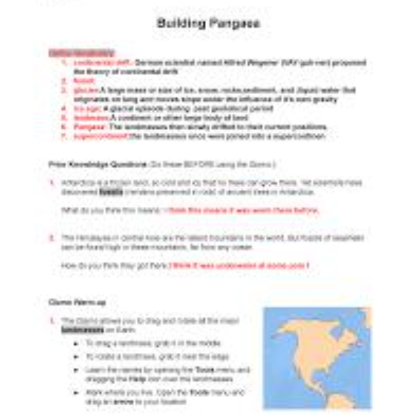 Pangaea Puzzle Answer Key Pangaea Puzzle Answer Key